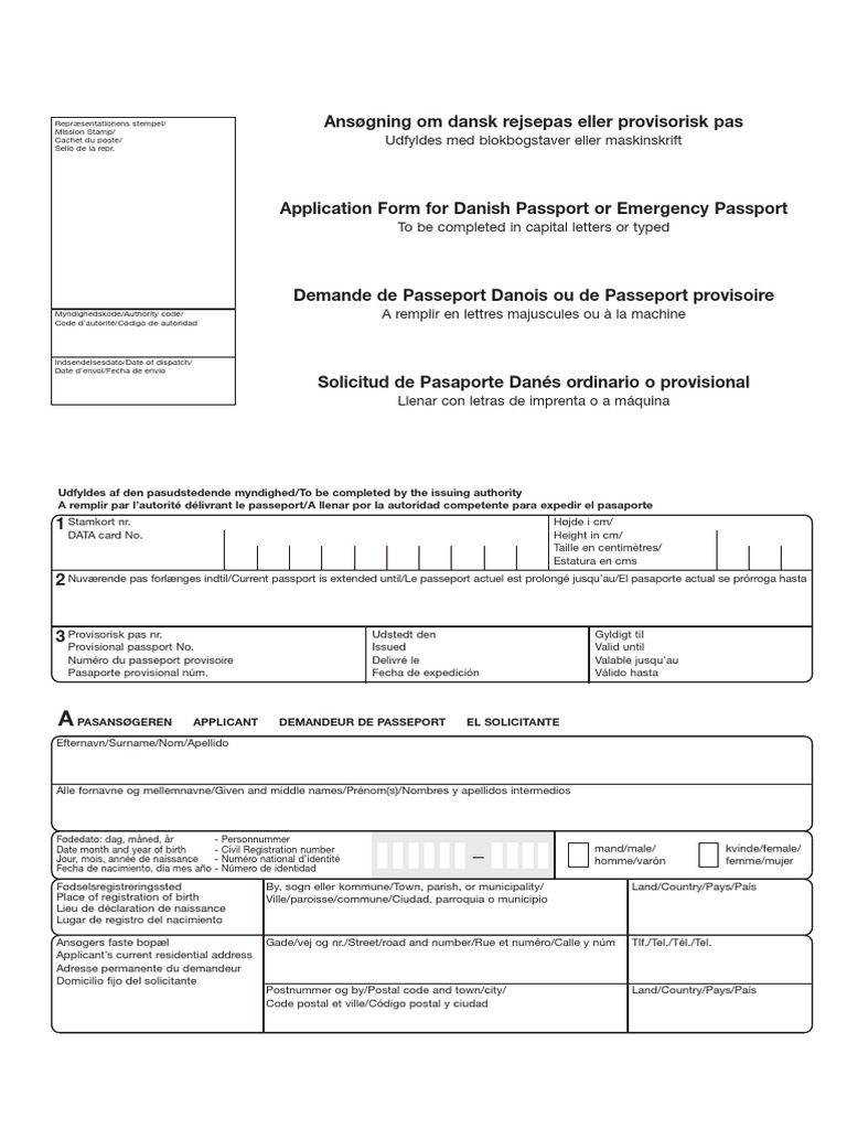 Demande de passeport danois | PDF | Passeport | Authentification