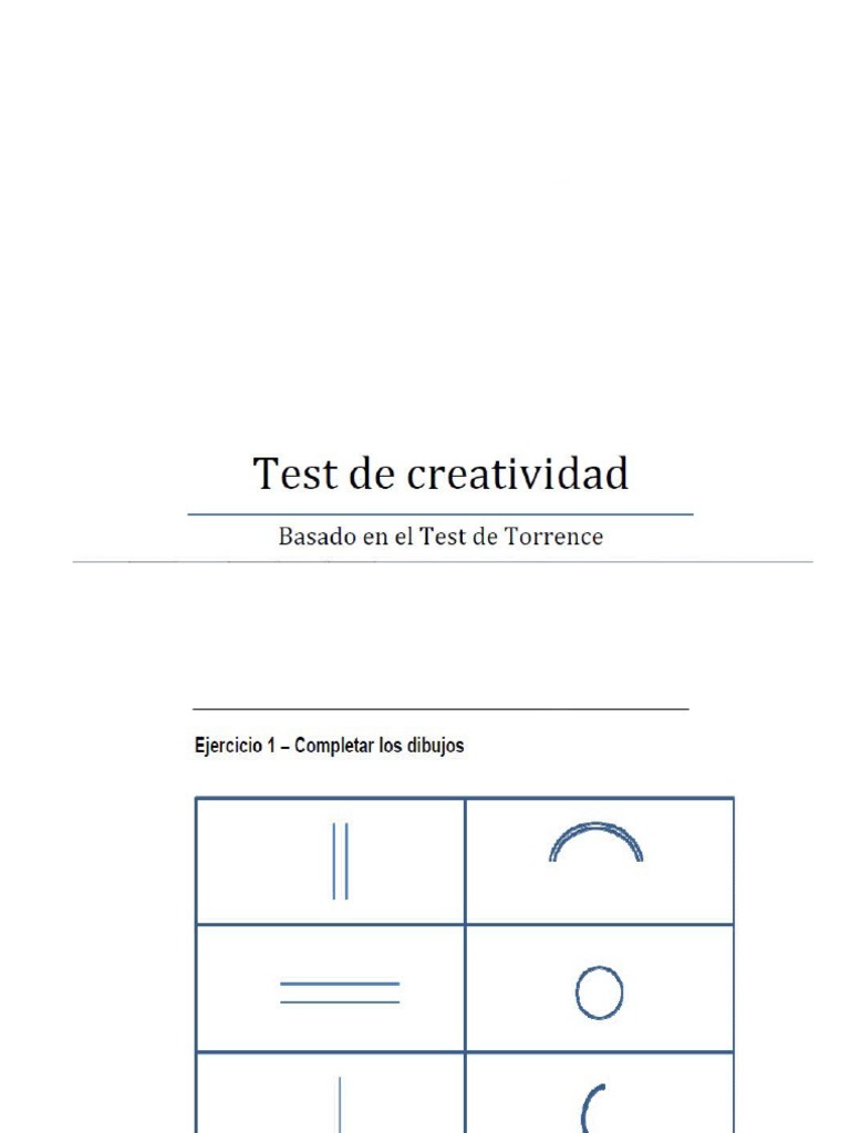 Test de Creatividad - Basado en Torrence | PDF