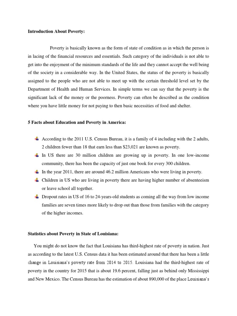 Introduction About Poverty | PDF | Poverty In The United States | Poverty