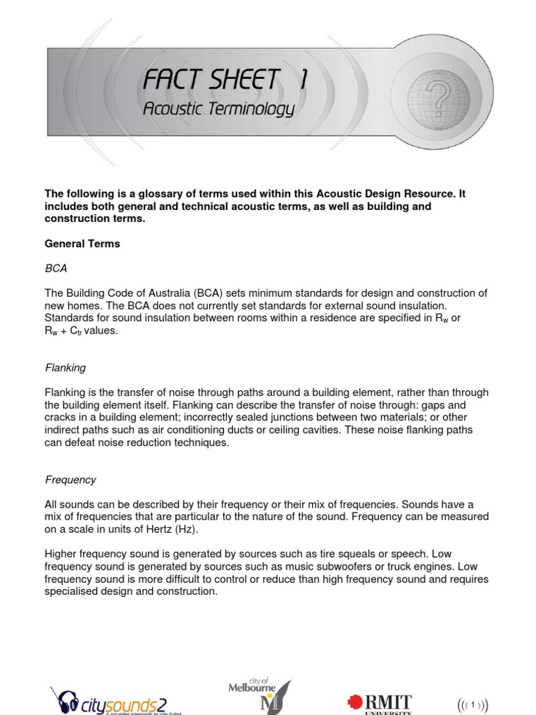 Acoustic Terminology | PDF | Decibel | Building Insulation