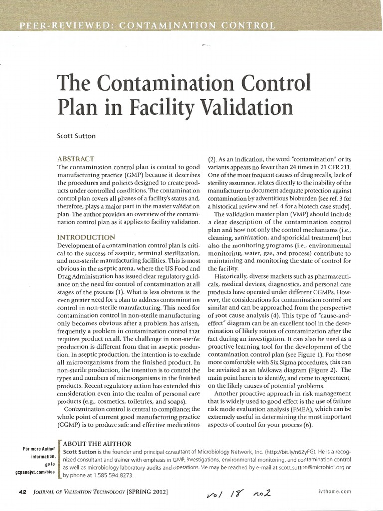 Contamination Control in GMP Validation | PDF | Disinfectant ...
