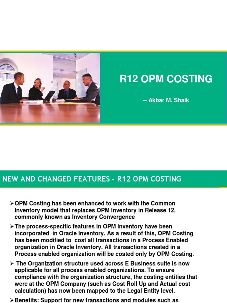 R12 OPM Costing | PDF | Inventory | Cost