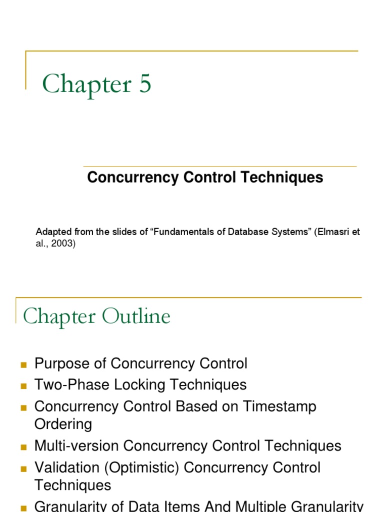 Chapter 5 Concurrency Control Pdf Pdf Information Science Concurrency Computer Science