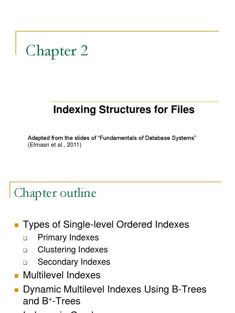 Chapter - 2 Indexing Structures For Files PDF | PDF | Database Index | Information Retrieval