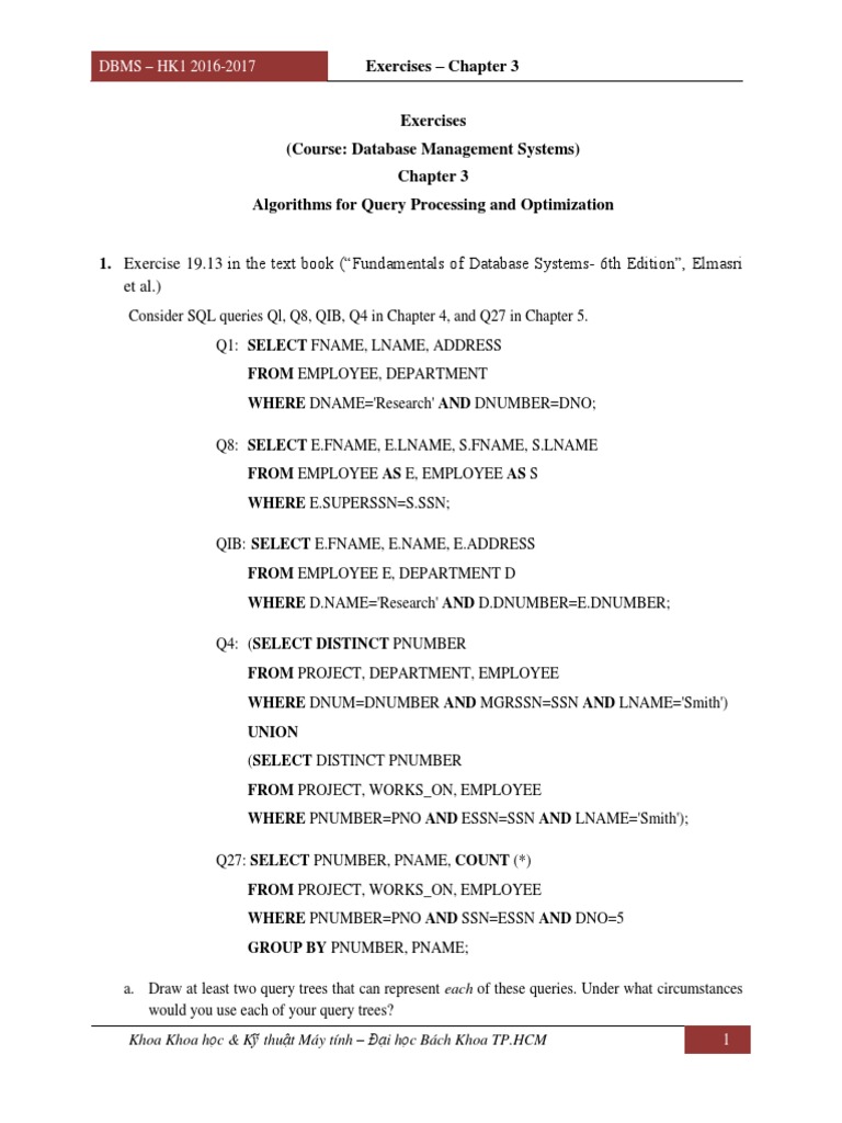 Exercises 3 PDF | PDF | Database Index | Databases