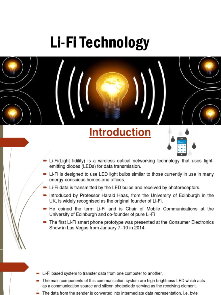 Lifi PPT Final (1) 2 | PDF | Light Emitting Diode | Electromagnetic Interference