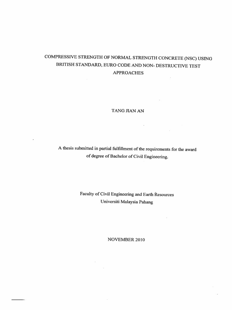 Compressive Strength of Normal Strength Concrete Using British Standard ...
