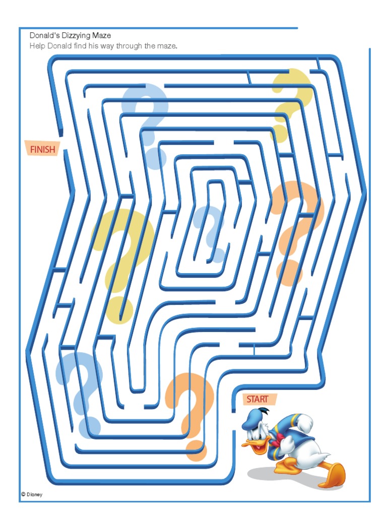 Donald Duck April Fools Maze Printables 0311 FDCOM | PDF