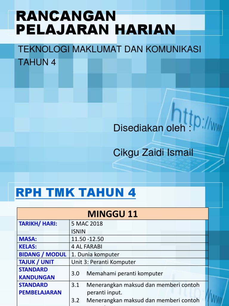 Powerpoint RPH TMK Tahun 4 2018 | PDF