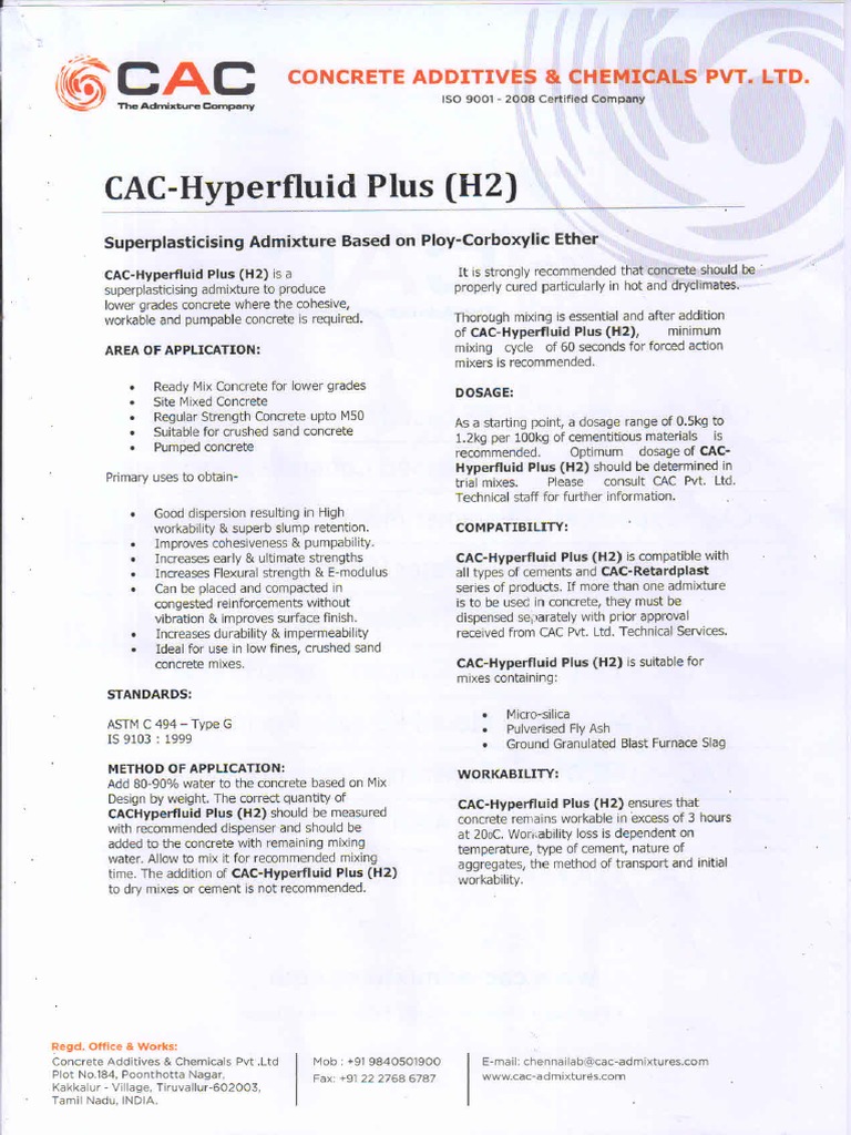 CAC Hyperfluid Plus (H2) - TDS | PDF