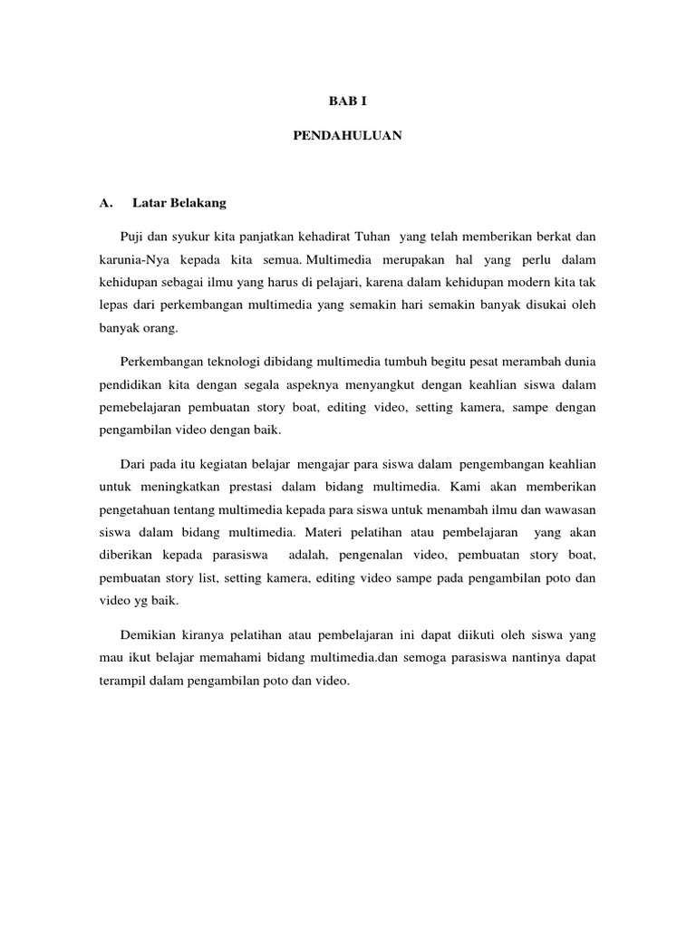 Proposal Pengajuan Pengajaran Multimedia | PDF