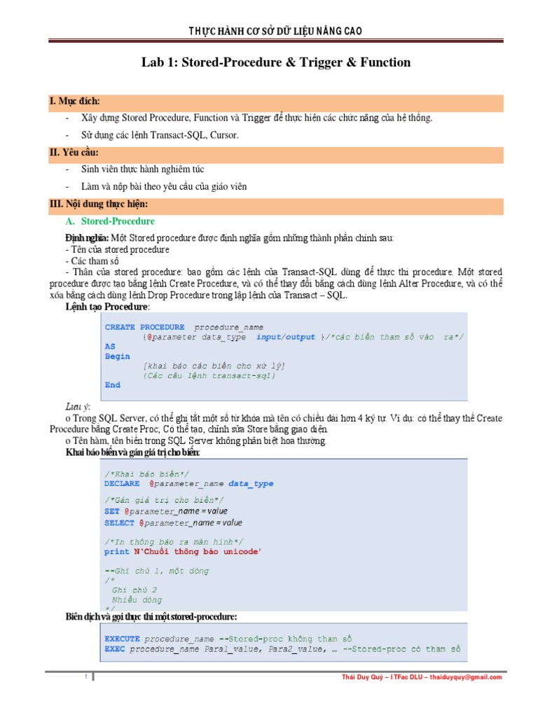 Lab 1 - CSDL Nang Cao PDF | PDF
