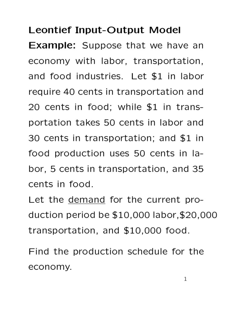 Leontief 1 | PDF | Input–Output Model | Economies