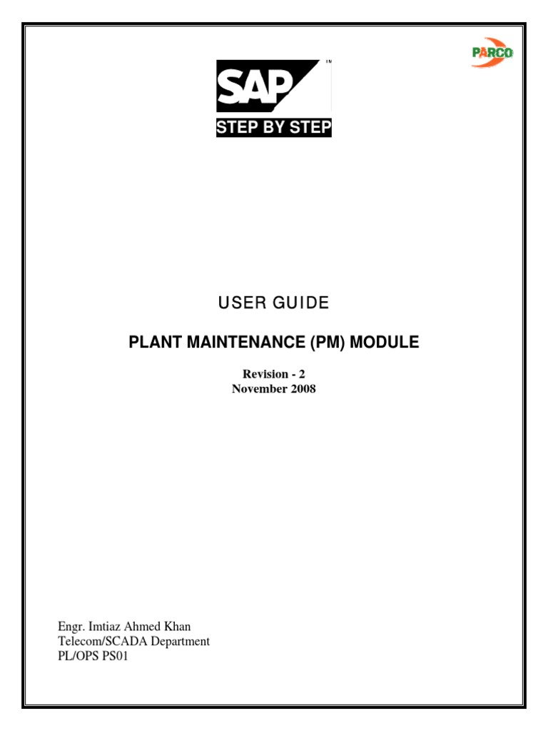 SAP (PM) User Guide | PDF | Menu (Computing) | Command Line Interface
