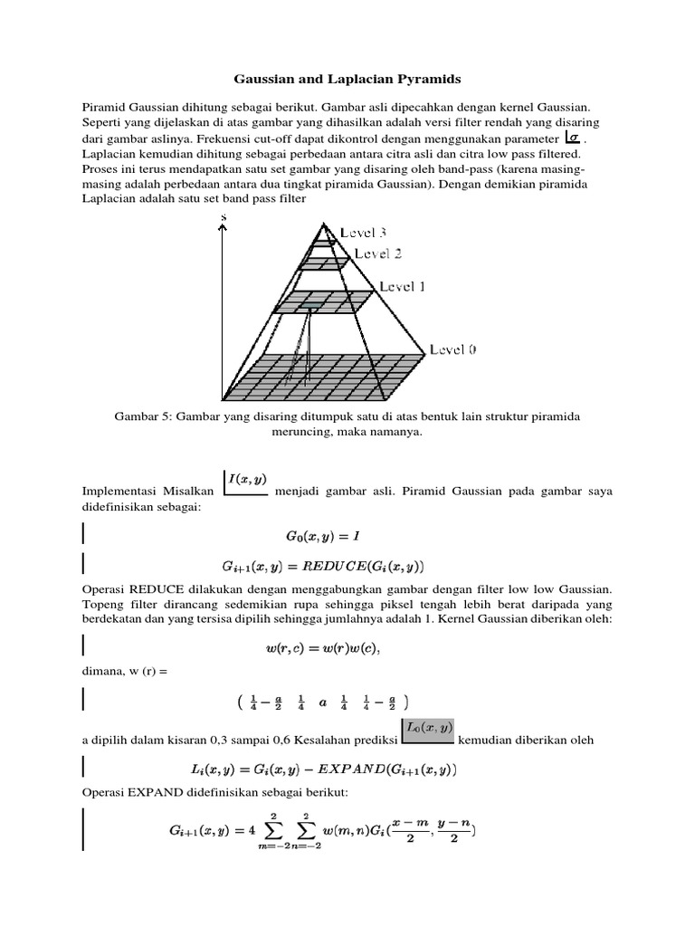 Gaussian and Laplacian Pyramids | PDF