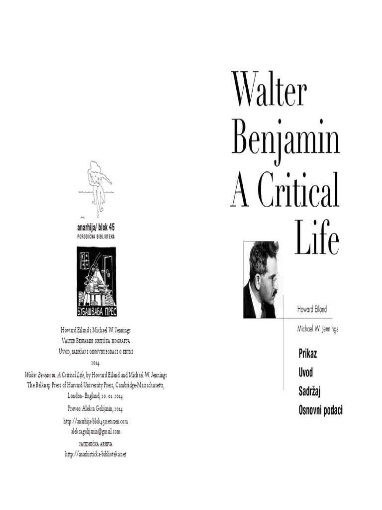 Eiland Jennings Walter Benjamin Kriticka Biografija 2014 | PDF
