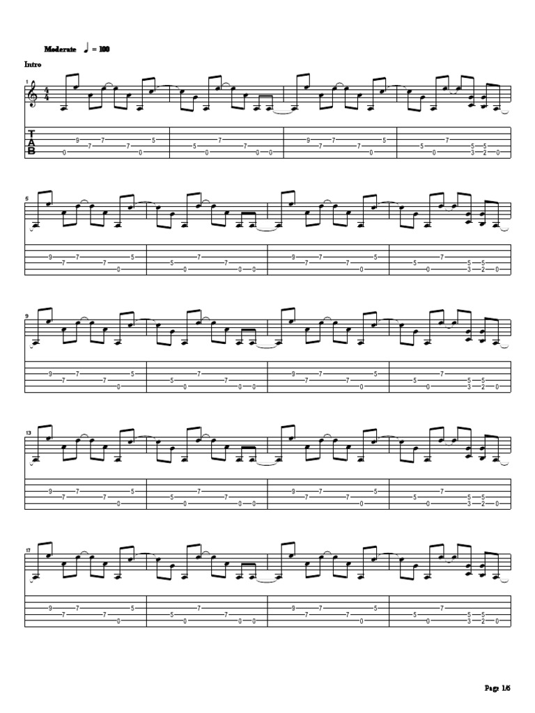 AC DC Hells Bells G1 +TAB | PDF | Hard Rock | Rock Music