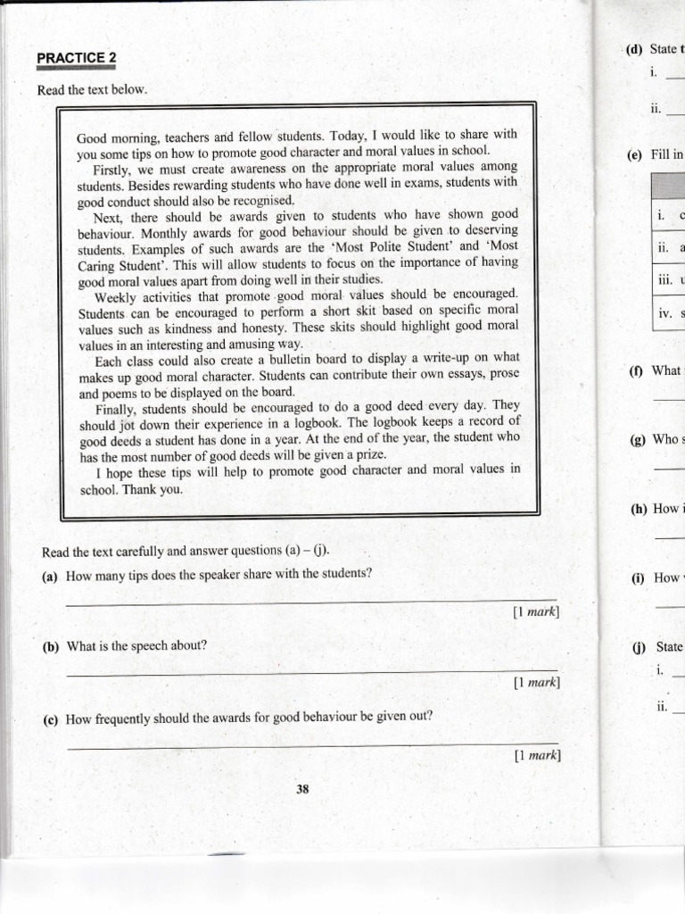 Practice English FORM 2 | PDF