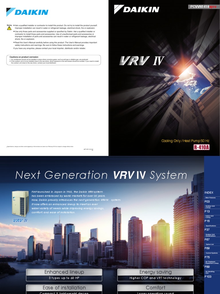 Daikin Vrv IV Catalogue Updated | Hvac | Air Conditioning