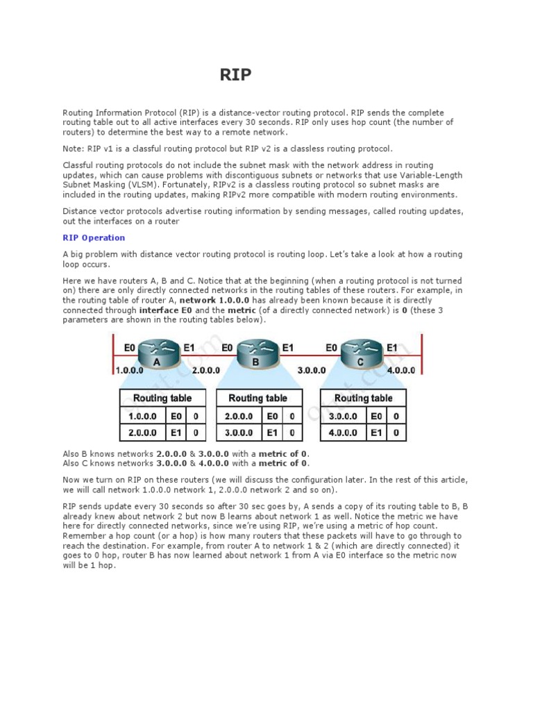 RIP.docx | Routing | Network Architecture
