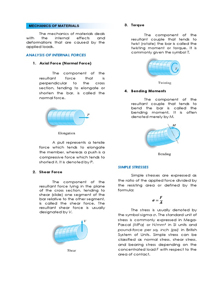 Analysis of Internal Forces: 3. Torque | PDF | Stress (Mechanics ...