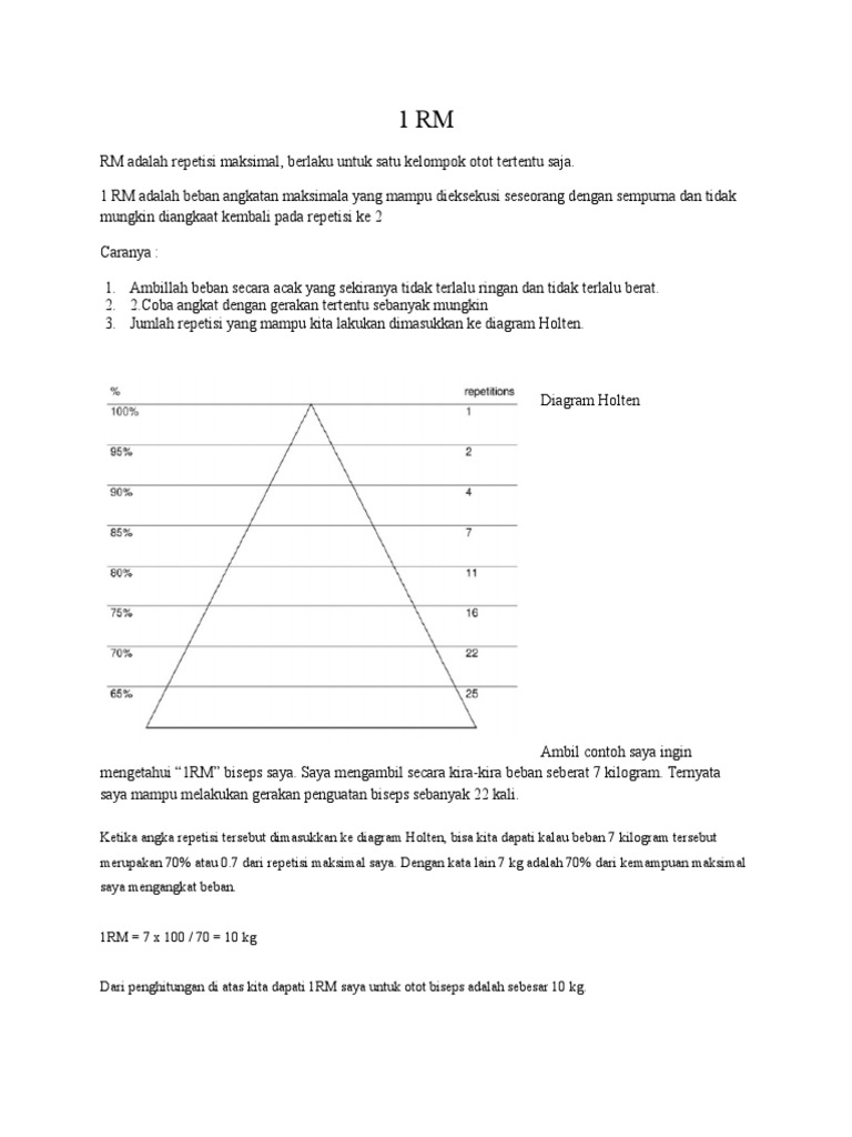 Cara Menghitung 1 RM dan Diagram Holten | PDF