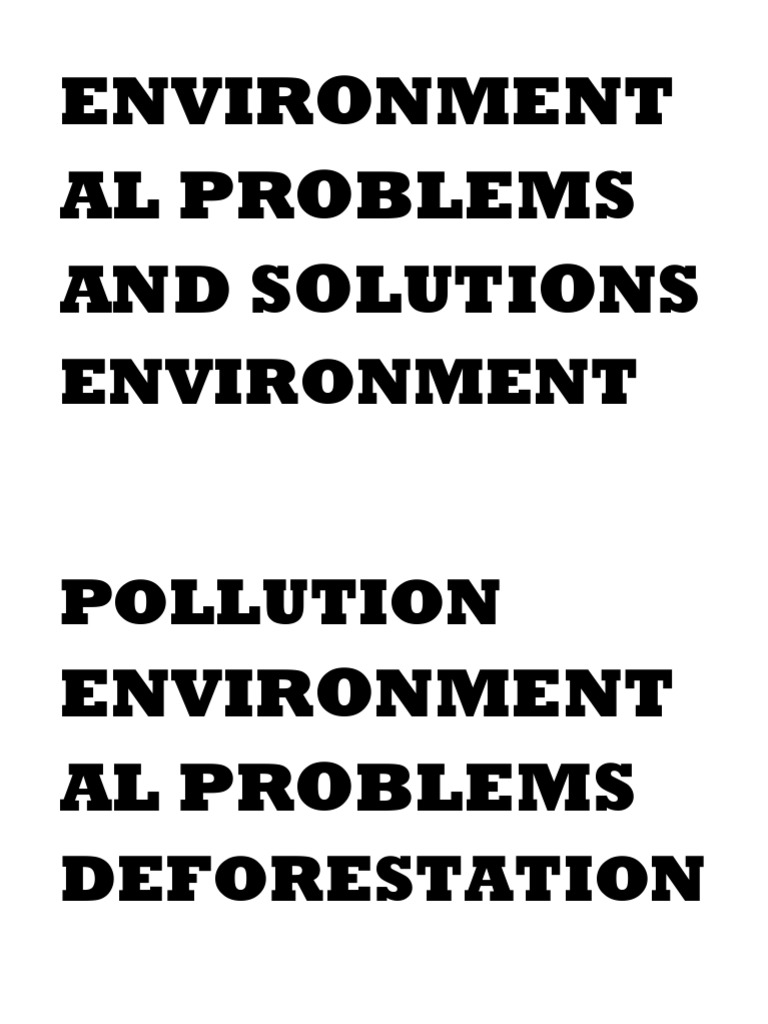 Environmental Problems and Solutions Environment Pollution ...