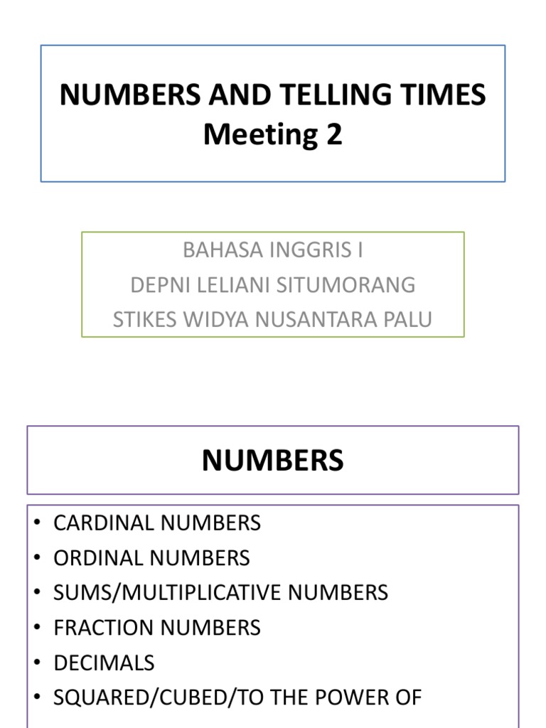 Numbers and Telling Times | PDF | Fraction (Mathematics) | Numbers