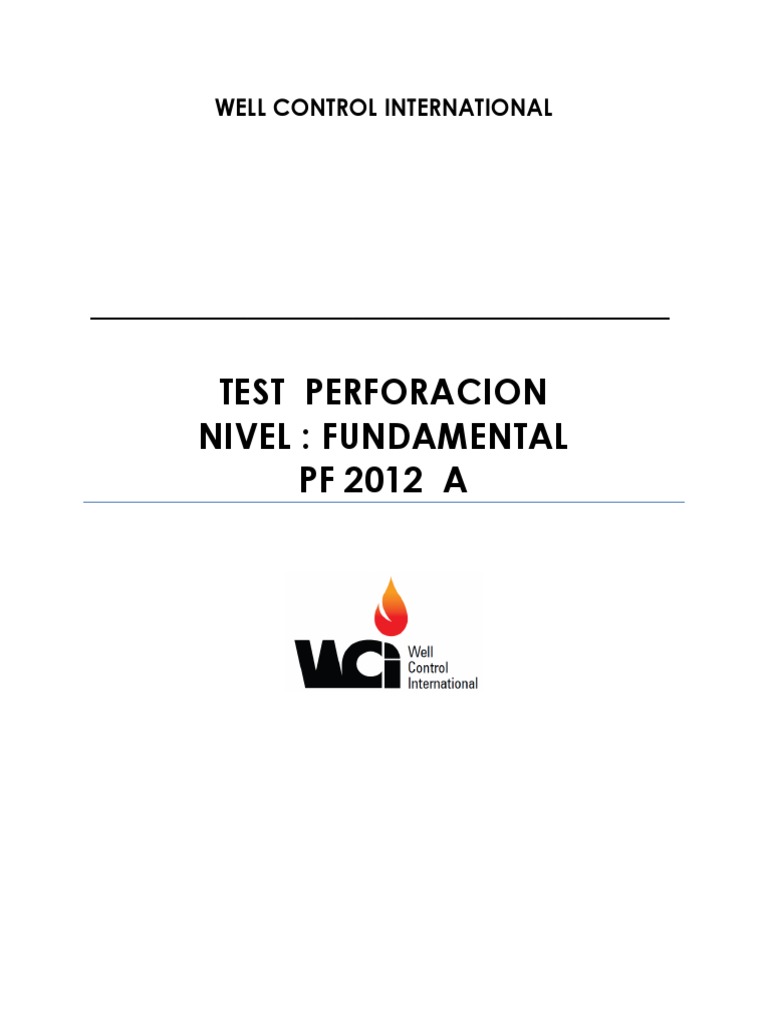 Test - Perforación Fundamental Well Control | PDF | Bomba | Presión