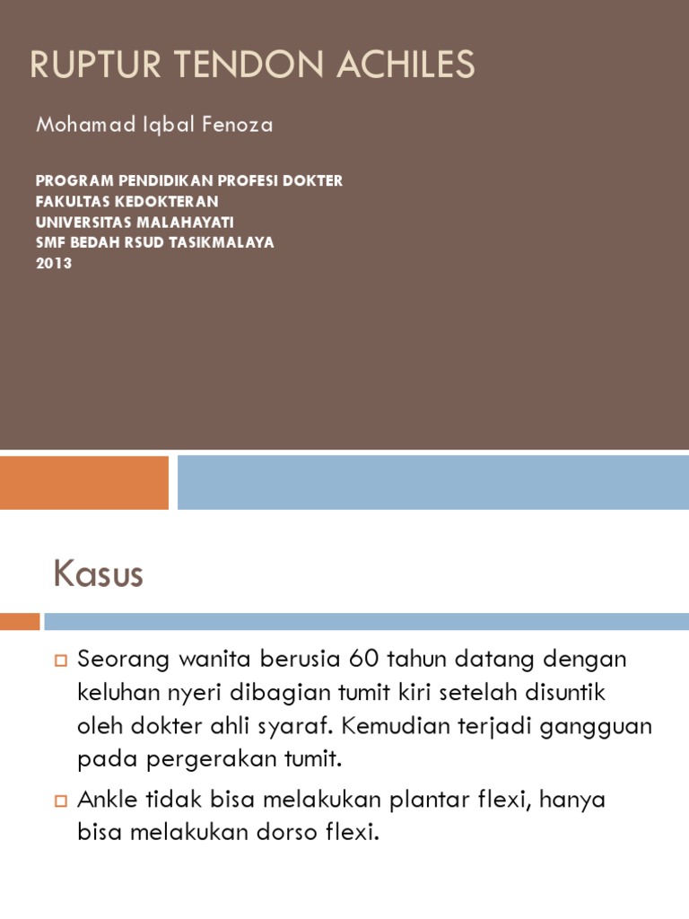 Ruptur Tendon Achiles | PDF