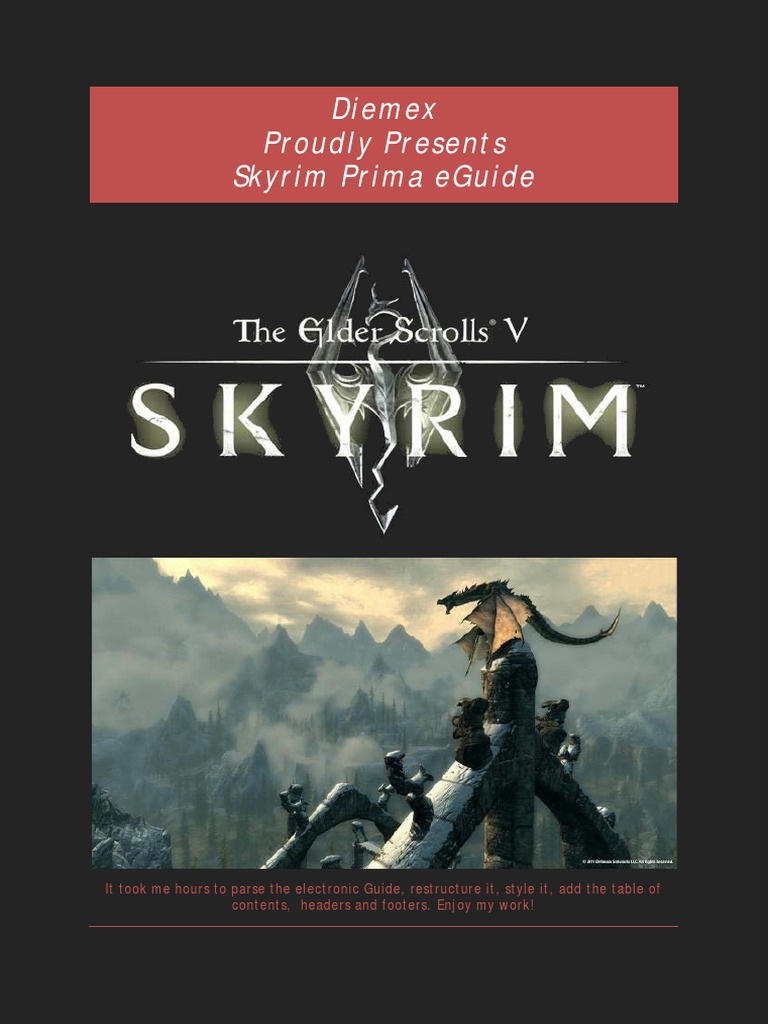 Elder Scrolls V Skyrim Prima Unofficial Eguide PDF | PDF | Fantasy | Leisure