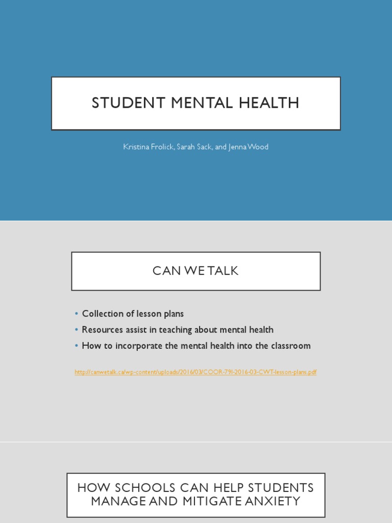 Classroom Strategies for Student Mental Health | PDF | Mental Health ...