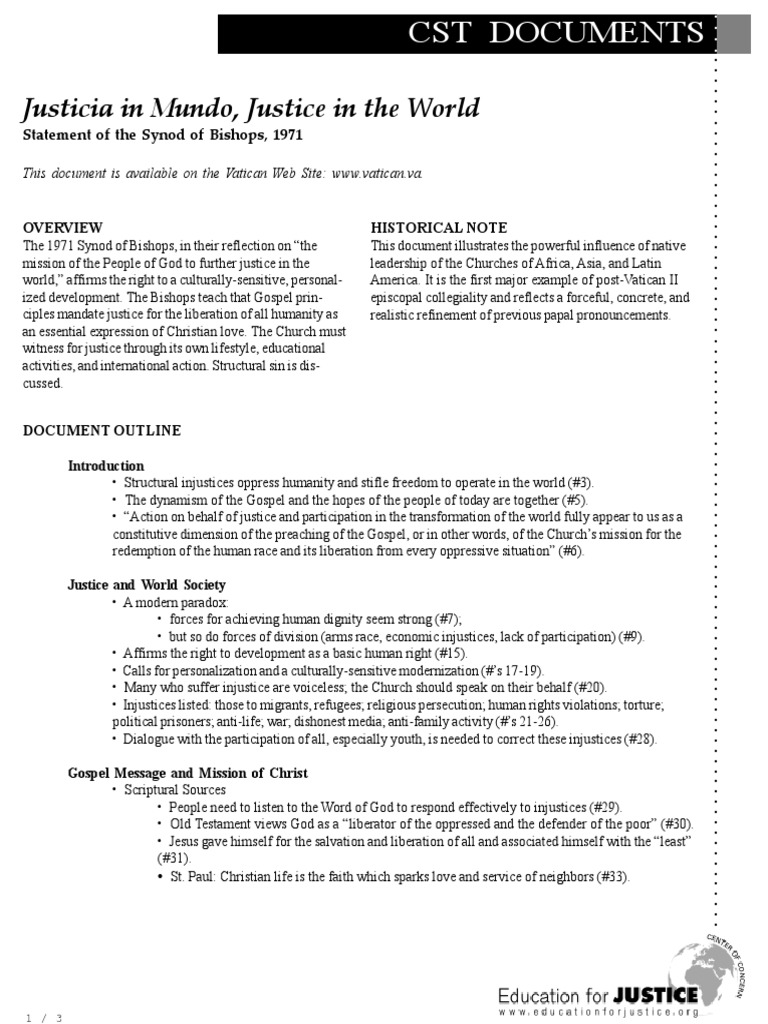 Justicia in Mundo | PDF | Catholic Church | Salvation