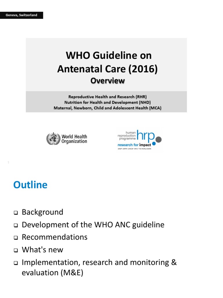 ANC Guideline Presentation | PDF | Midwife | Pregnancy