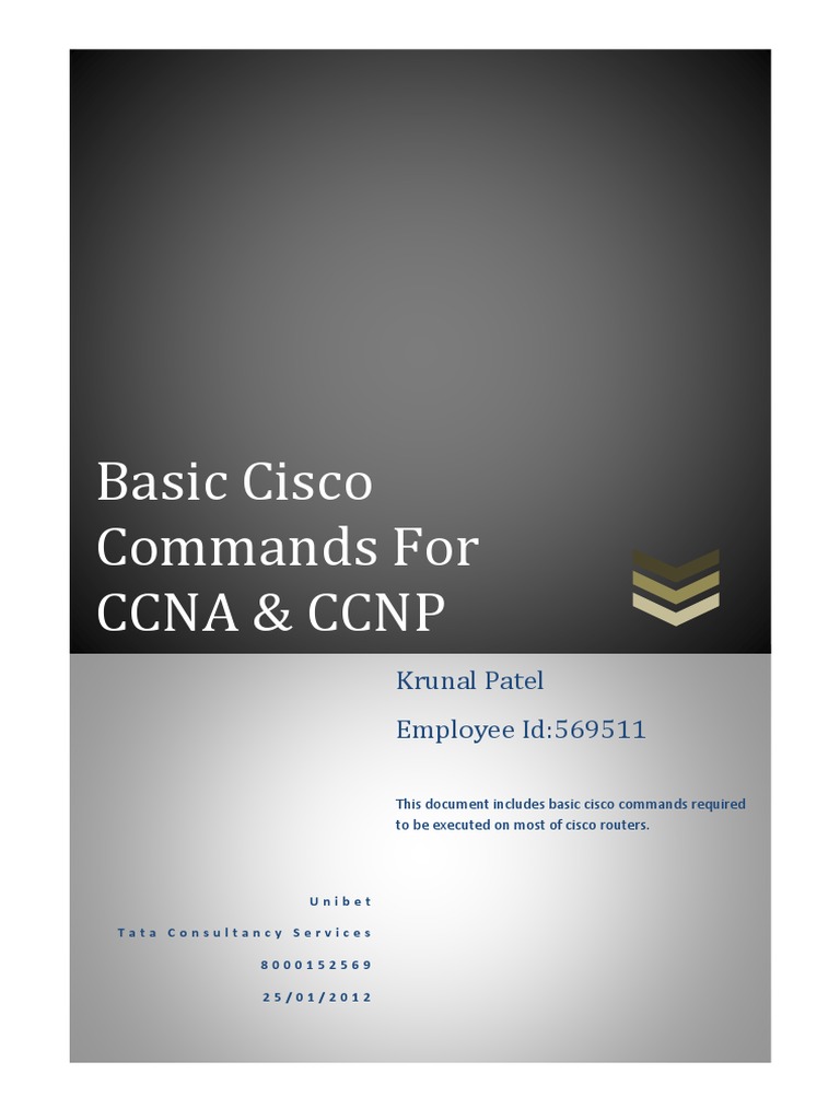 Cisco Commands For CCNA-CCNP PDF | PDF | Router (Computing) | Network ...