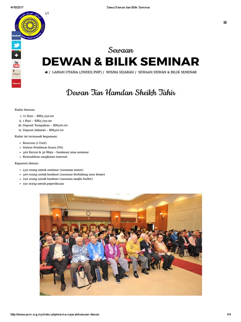 Sewa Dewan Dan Bilik Seminar | PDF