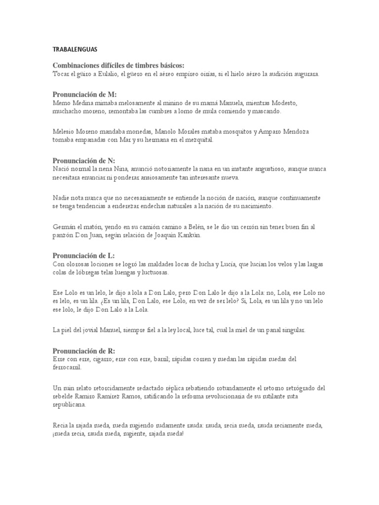 TRABALENGUAS | PDF | Arte | Poesía