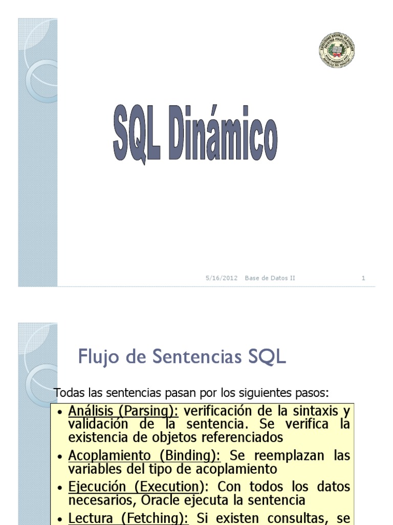 21 SQL Dinamico PDF | PDF | Pl / Sql | SQL