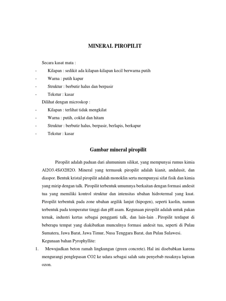 Mineral Piropilit | PDF