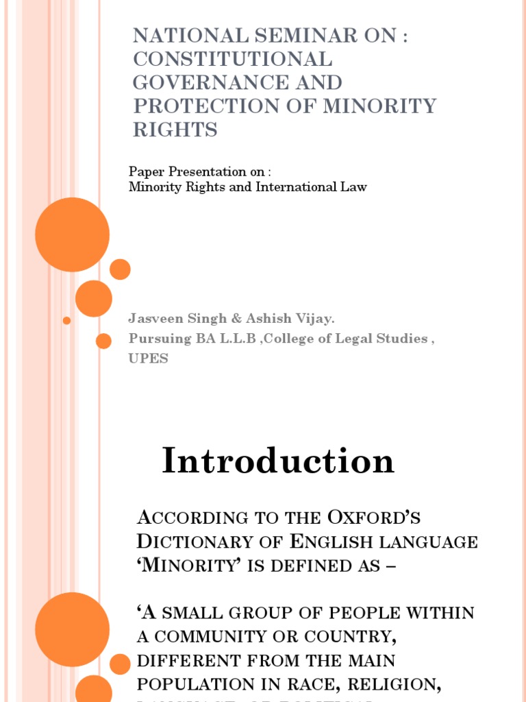 Presentation Minority | PDF | Minority Group | Human Rights