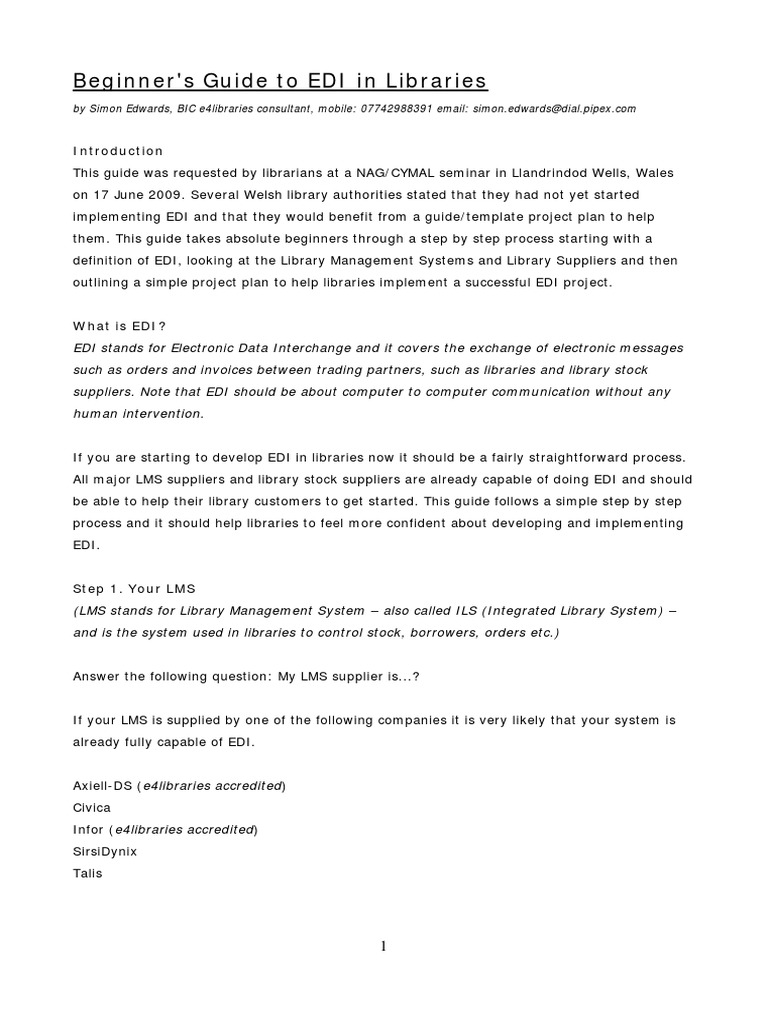 Beginners' Guide To Edi Final | PDF | Electronic Data Interchange ...