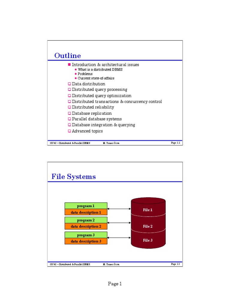 Outline: What Is A Distributed DBMS Problems Current State-Of-Affairs ...