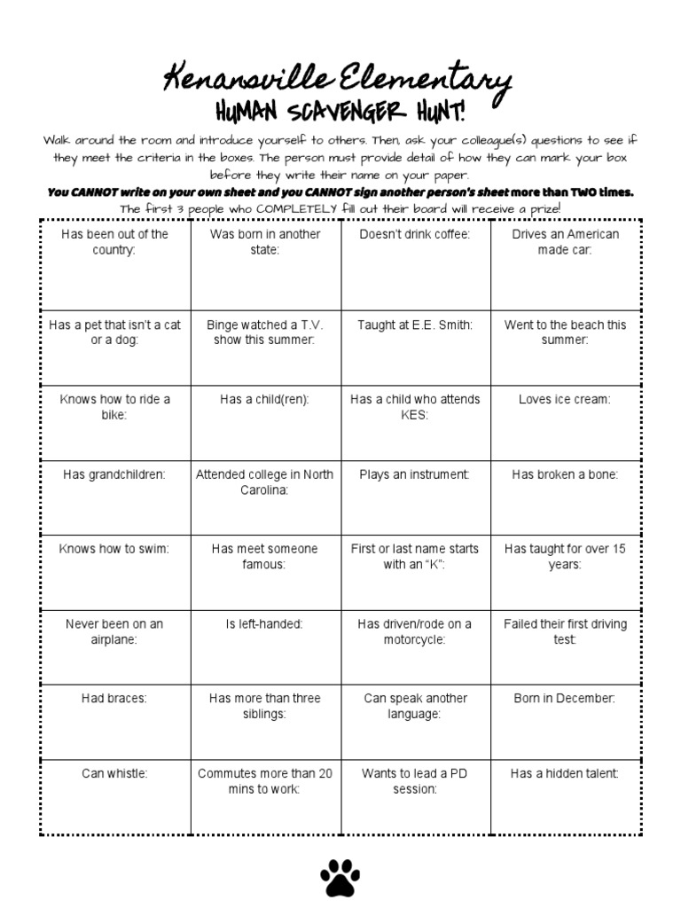 Kes Human Scavenger Hunt | PDF
