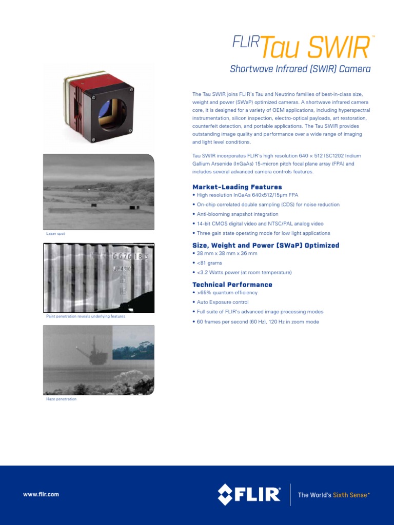 Flir Tau Swir Datasheet en | PDF | Infrared | Image Resolution
