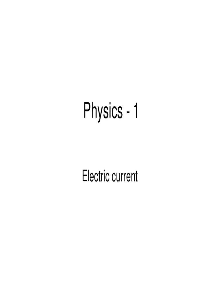 Understanding Electric Current Basics | PDF | Plasma (Physics) | Electric Current