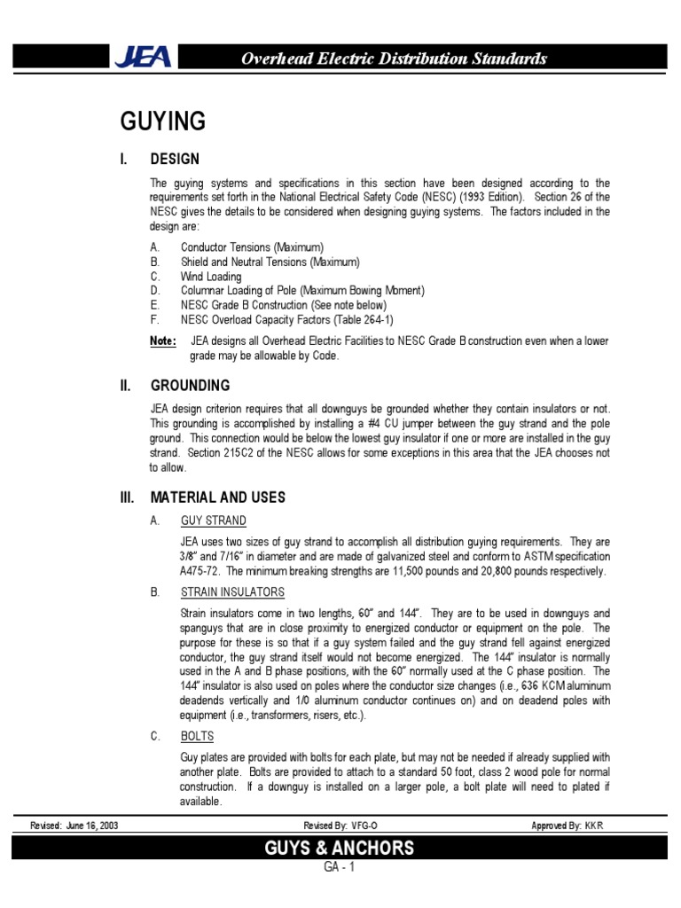 Guying Standard | PDF | Insulator (Electricity) | Anchor