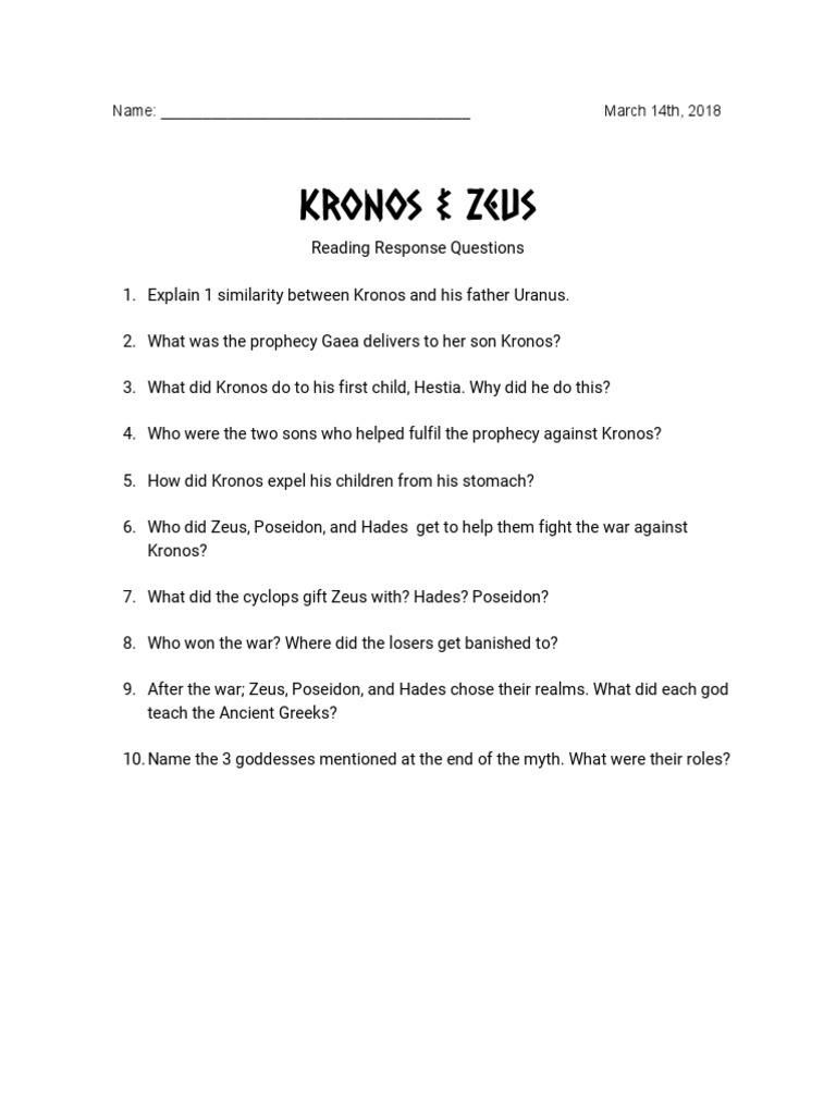 Kronos Zeus | PDF