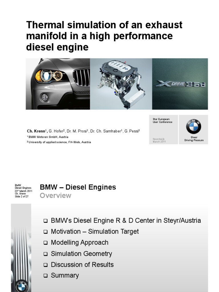 Thermal Simulation of An Exhaust Manifold in A High Performance Diesel ...