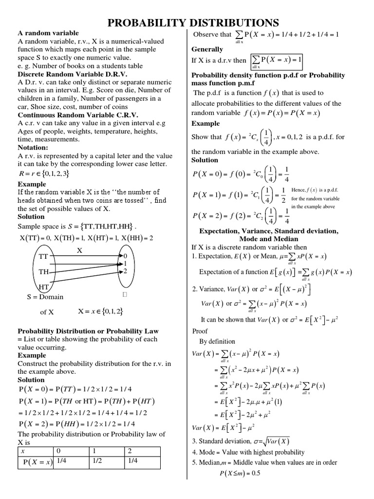 Probability Distributions | Download Free PDF | Random Variable ...