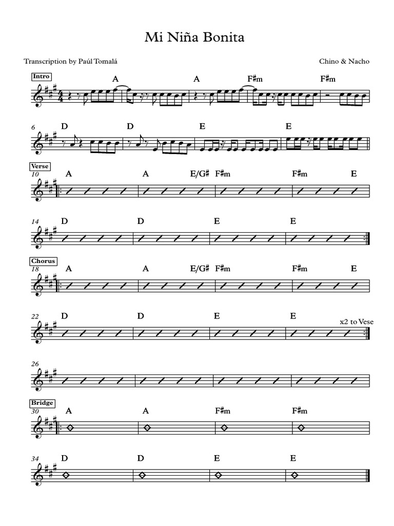 Mi Niña Bonita - Partitura Completa | PDF